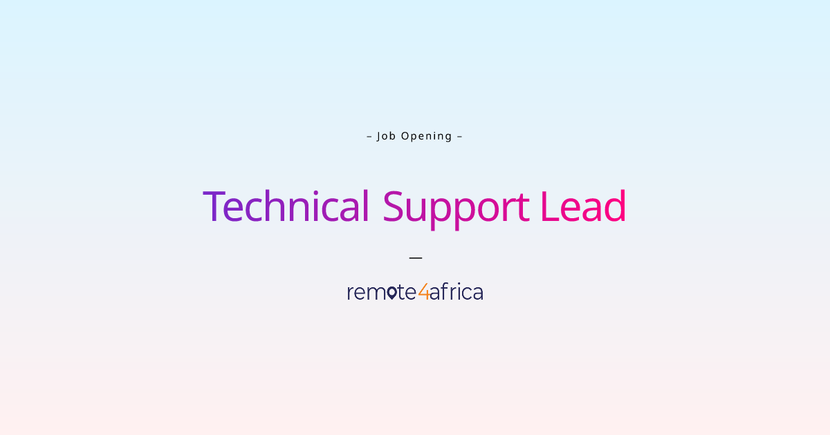 Remote Technical Support Lead job at IT / Telecommunication Services ...