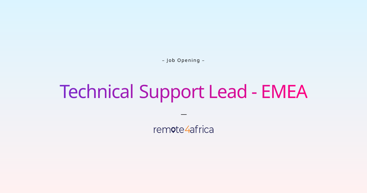 Remote Technical Support Lead - EMEA job at Blockchain Services company ...