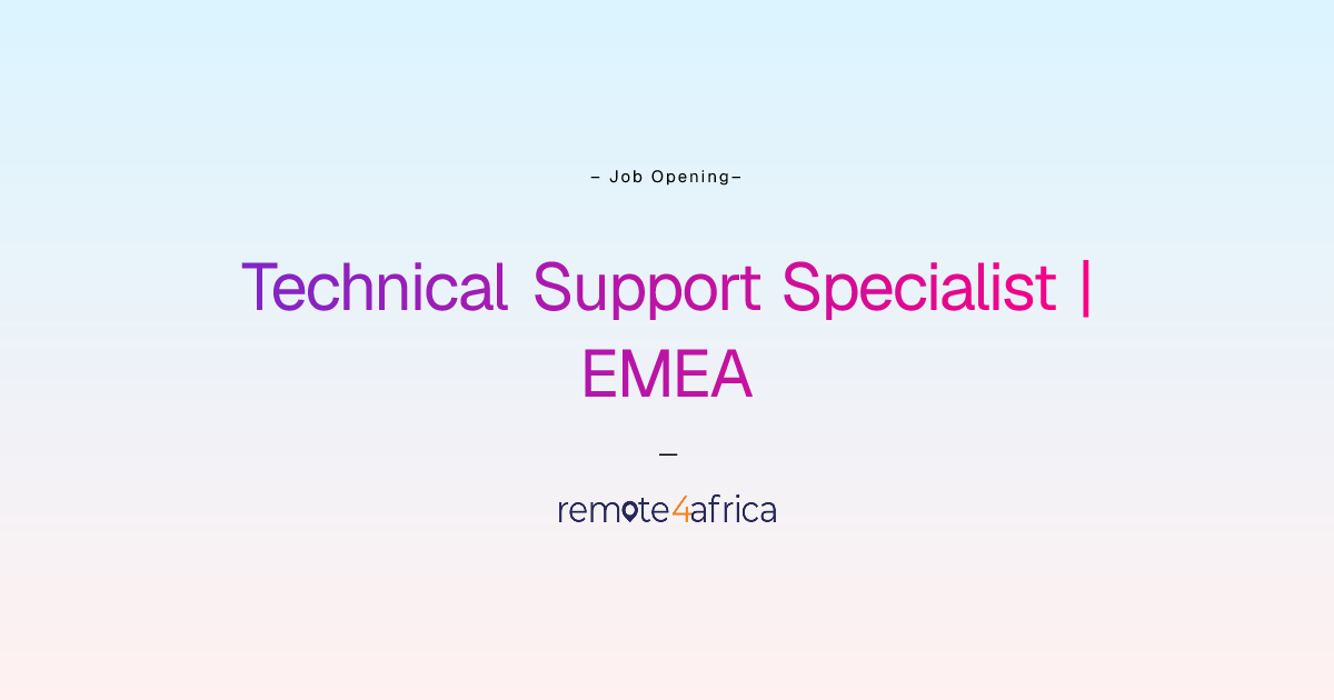 Remote Technical Support Specialist | EMEA job at Human Resource ...