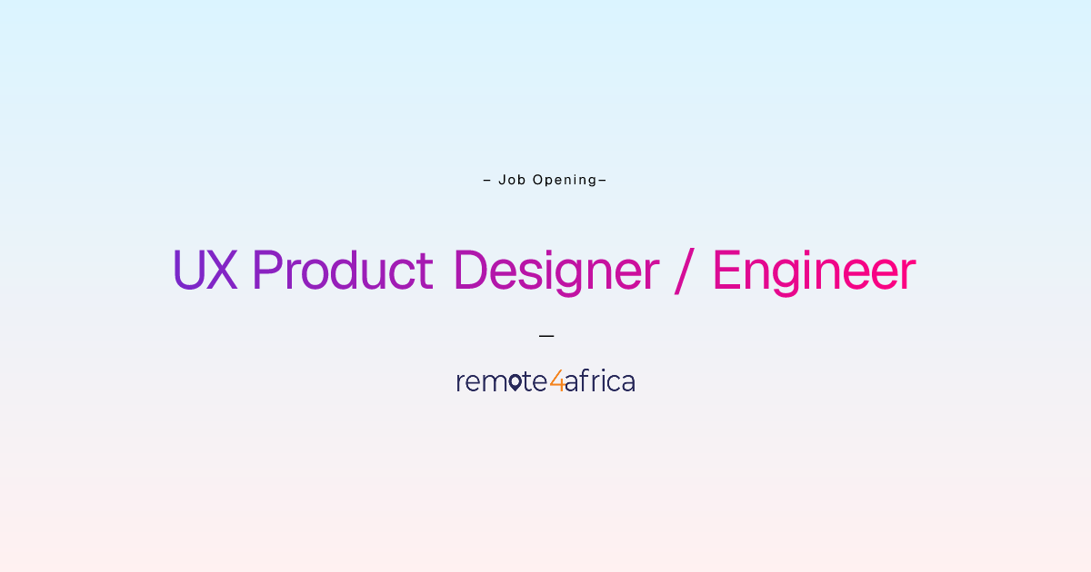 Remote UX Product Designer / Engineer job at NGO / Non Profit company ...