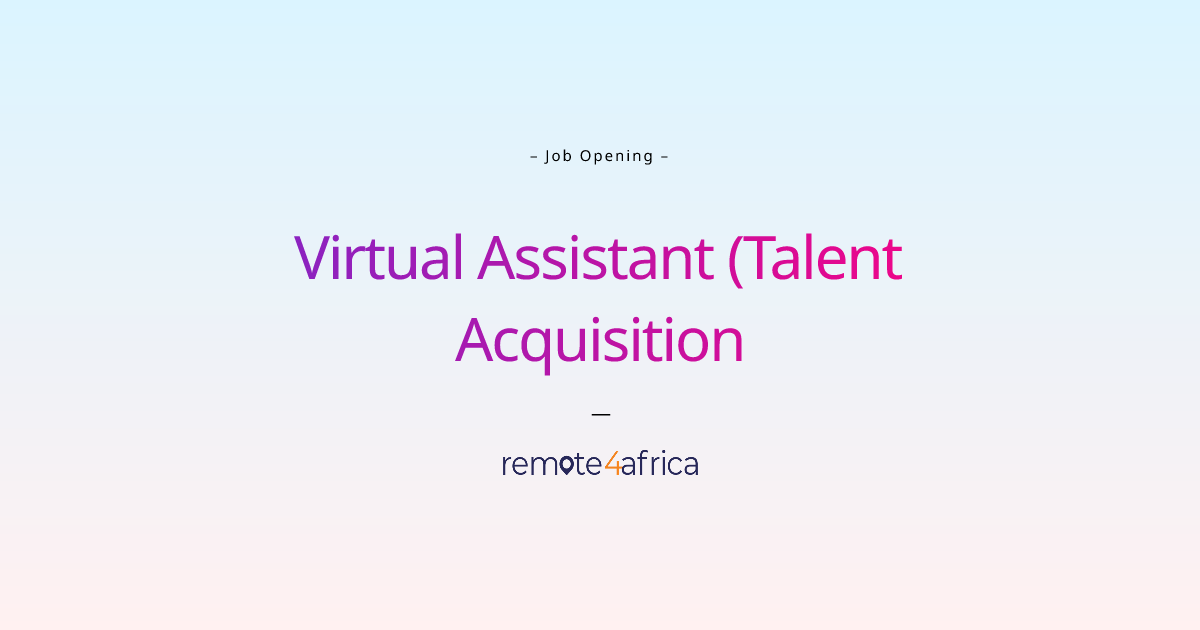 Remote Virtual Assistant (Talent Acquisition & BDE Support) job at Human Resource Services ...