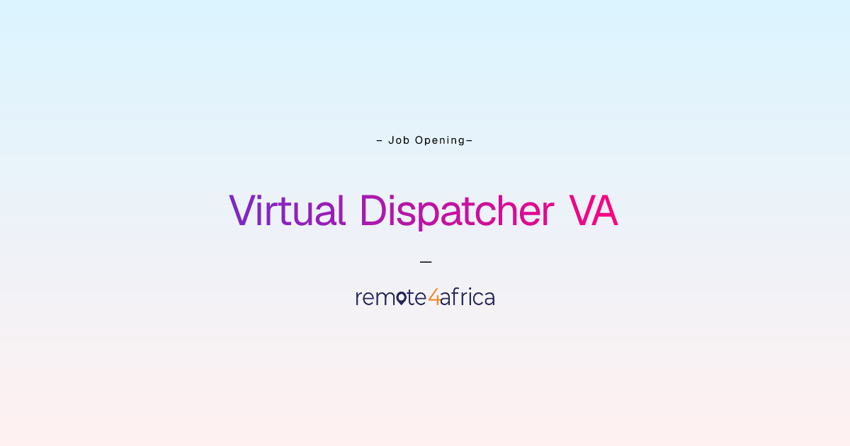 Remote Virtual Dispatcher VA job at Human Resource Services company ...
