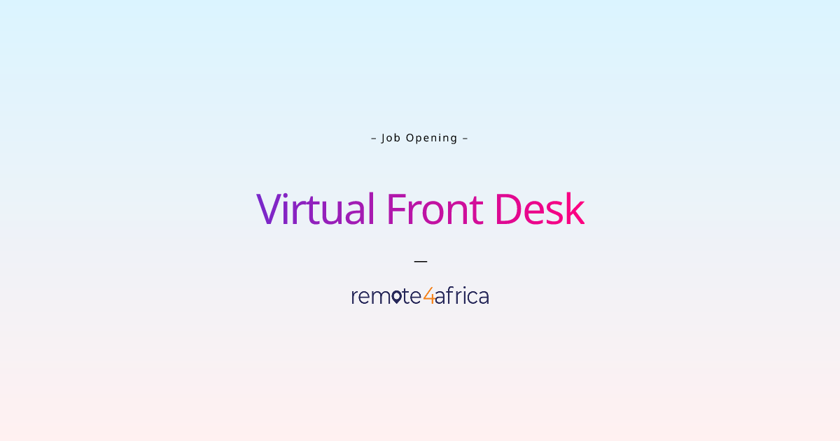 Remote Virtual Front Desk & Administrative Assistant job at Human Resource Services company ...