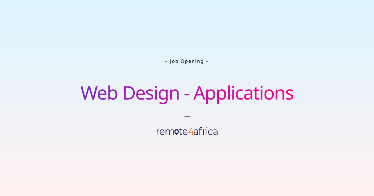Remote Web Design - Applications job at Financial Services / FinTech ...